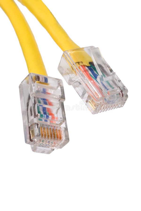RJ-45M Connector stock photo. Image of yellow, internet - 3482340