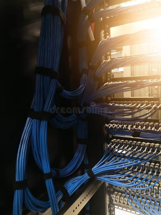 Rj45 Cable Arrangement in Serve Rack Stock Image - Image of bandwidth ...