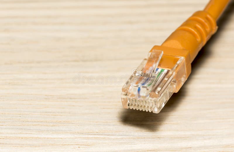 RJ-45 Cable Connector with Clipping Path Required for Internet C Stock ...