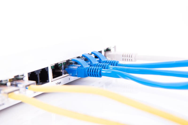 Rj45 Connected To Socket in Router Stock Photo - Image of network ...