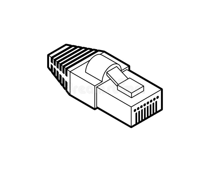 RJ45 Connector Isolated. Connector for Internet Cable Stock Vector ...