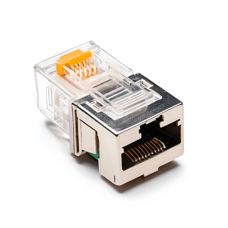 Isolated RJ45 connector stock photo. Image of networking - 50665180