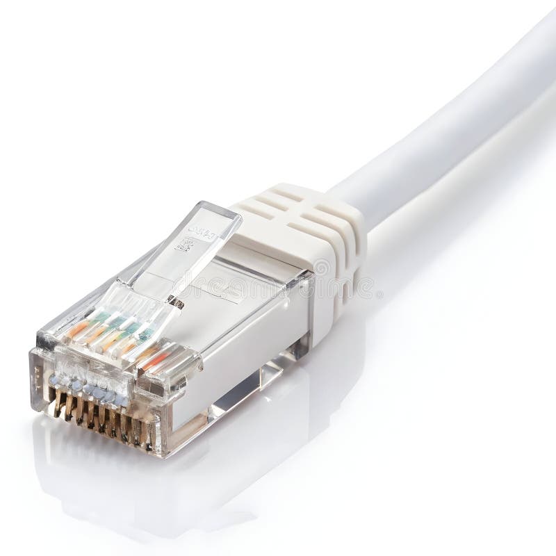 RJ45 Connector Isolated on White Background Stock Illustration ...
