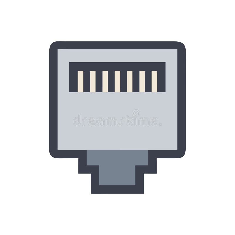 RJ45 Connector Technology Icon Stock Vector - Illustration of ...