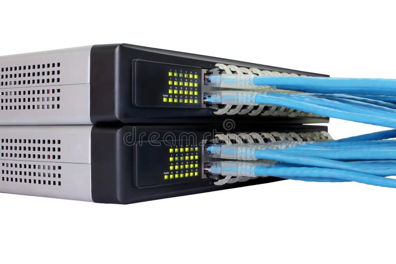 RJ45 Ethernet Cable Connected To Switch Stock Photo - Image of cat5 ...