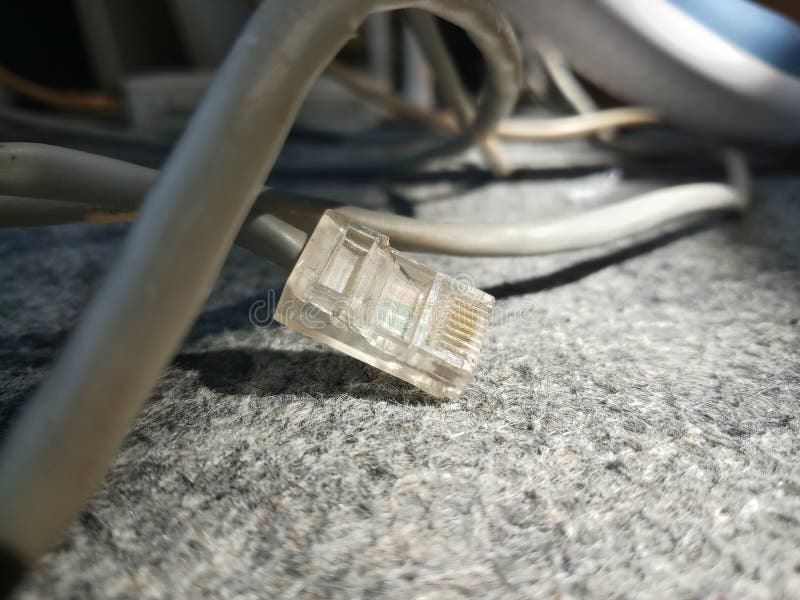 RJ45 Ethernet Cable Connector on a LAN Stock Photo - Image of ...
