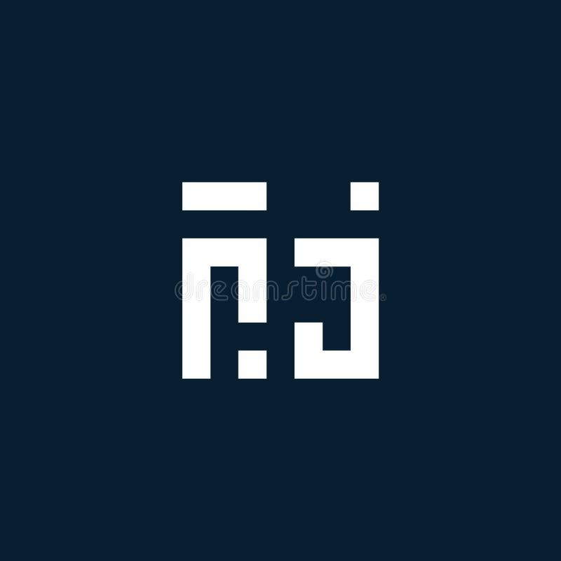 RJ Initial Monogram Logo with Geometric Style Stock Illustration ...