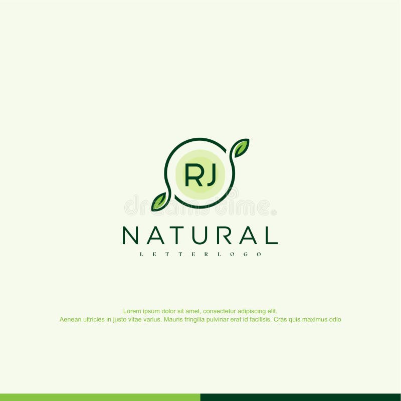 RJ Initial natural logo stock vector. Illustration of element - 250057834