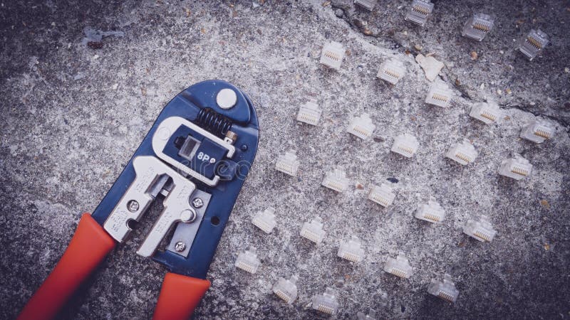 Crimping Tool with RJ45 Jack Stock Image - Image of cat6, crimping ...