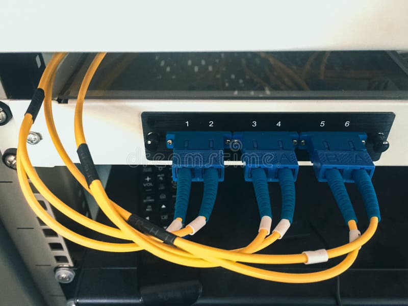 RJ45 Lan Cables Connected To Data Center Stock Image - Image of bumper ...