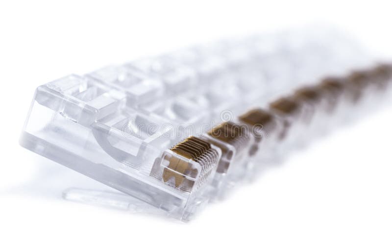 RJ-45 LAN Network Connectors Stock Photo - Image of communication, data ...