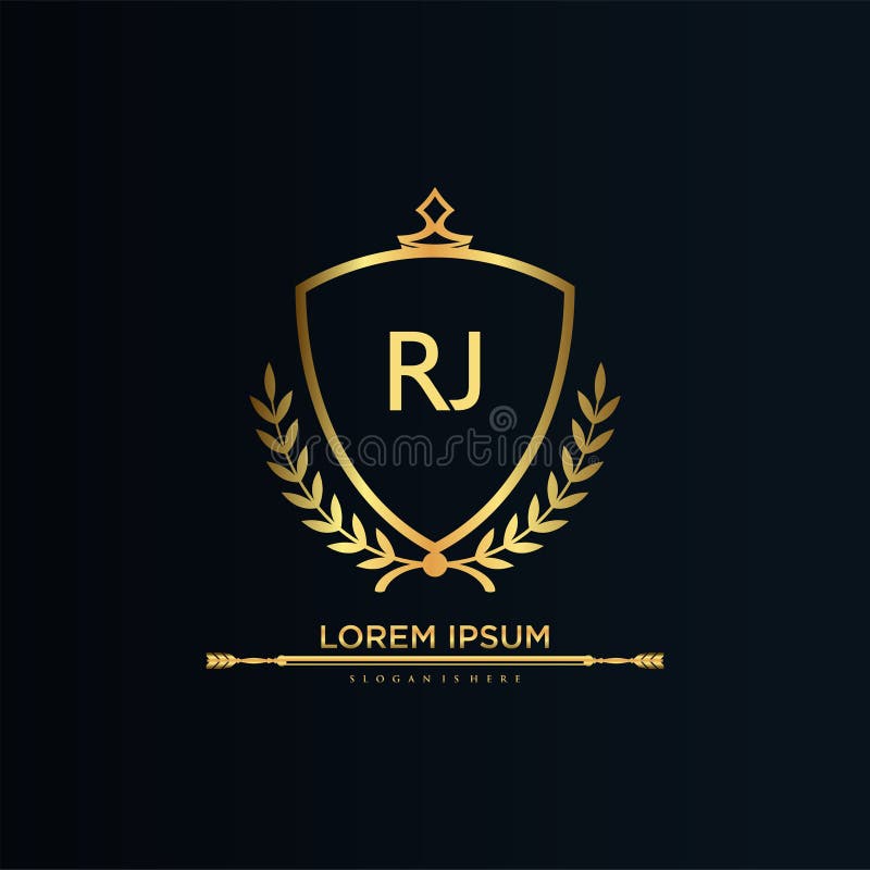 RJ Letter Initial with Royal Template.elegant with Crown Logo Vector ...