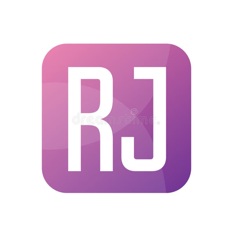 RJ Letter Logo Design with Simple Style Stock Vector - Illustration of ...