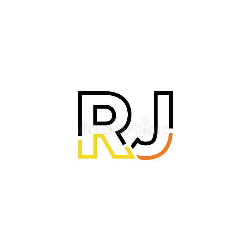 RJ Letter Logo Icon Design Template Elements Stock Illustration ...