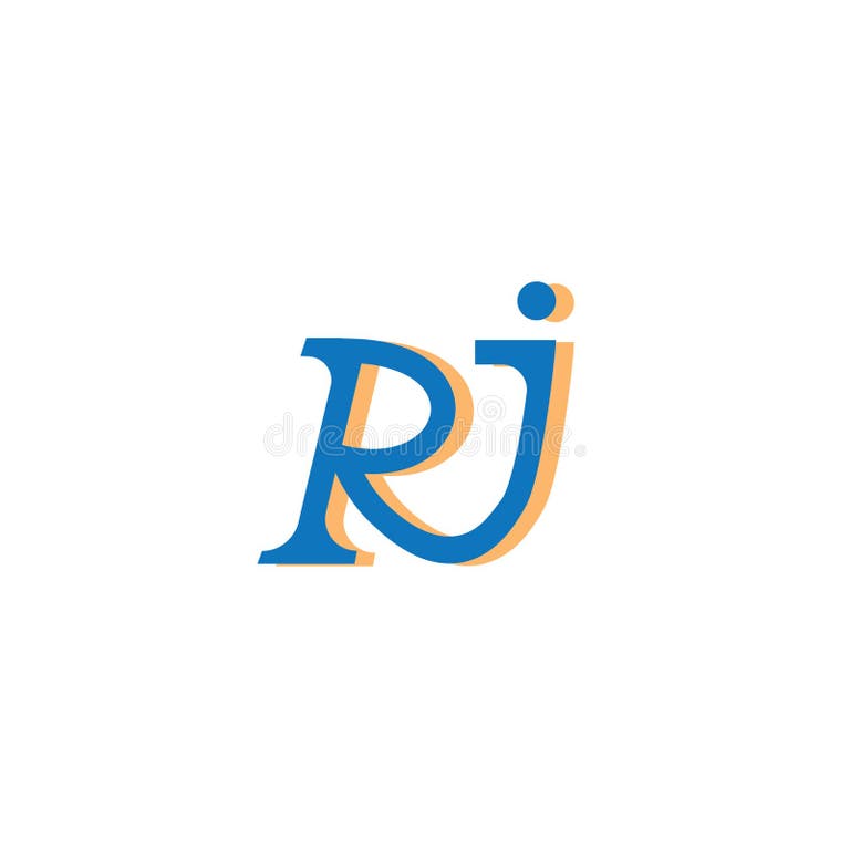 RJ Letter Logo Initials Design Illustration Vector Stock Vector ...
