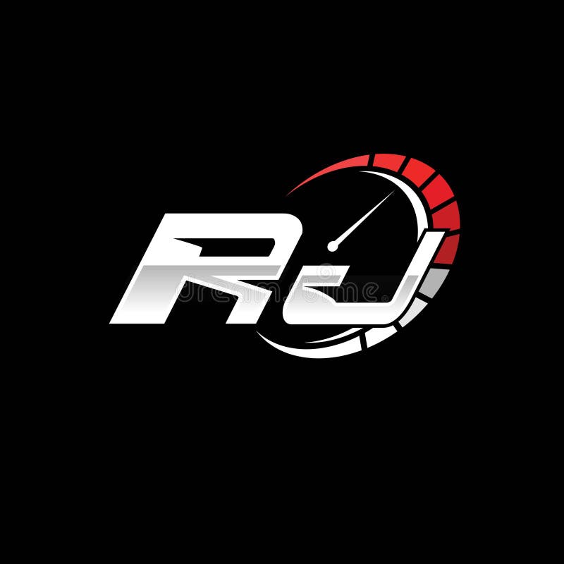 RJ Logo Letter Speed Meter Racing Style Stock Vector - Illustration of ...