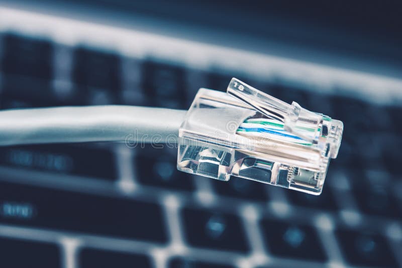 RJ45 Network Cable Closeup stock photo. Image of cord - 44267558