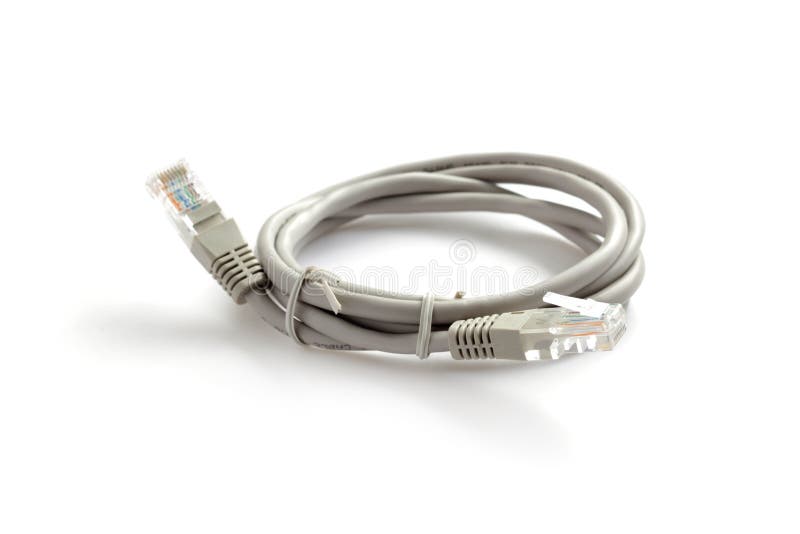 RJ45 Lan Cable Connected To Switch. Stock Image - Image of cat5, cable ...