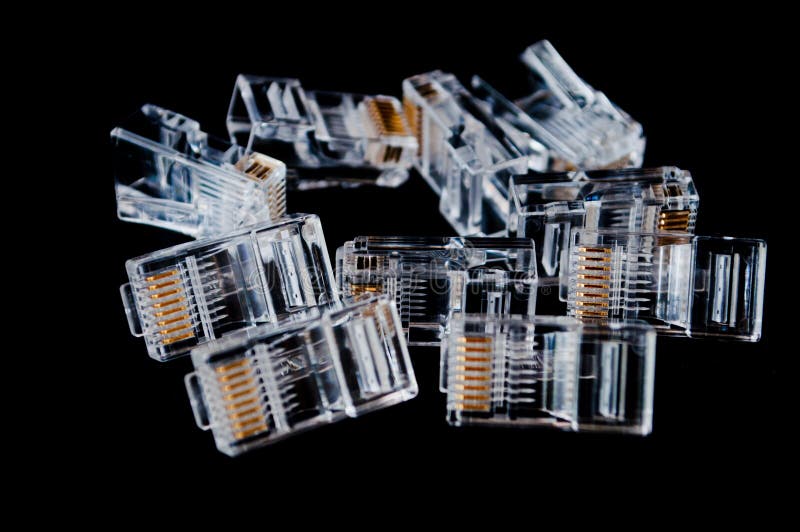 RJ45 Plug with Cable for Internet Connection Stock Photo - Image of ...