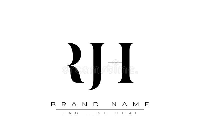 RJH Abstract Letter Logo Design Stock Vector - Illustration of clip ...