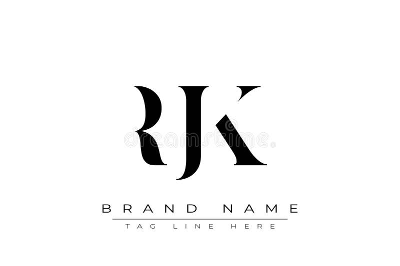 RJK Abstract Letter Logo Design Stock Vector - Illustration of concept ...