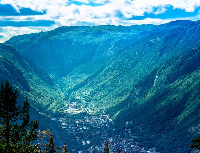 Rjukan - a Norwegian City in the Valley Stock Image - Image of ...
