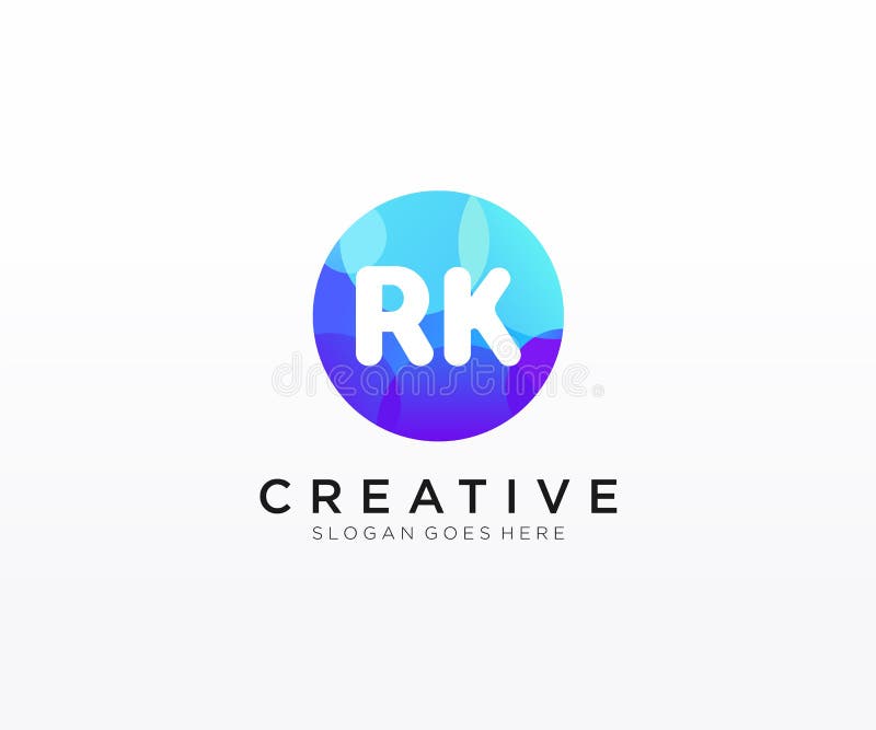 RK Initial Logo with Colorful Circle Template Vector Stock Vector ...