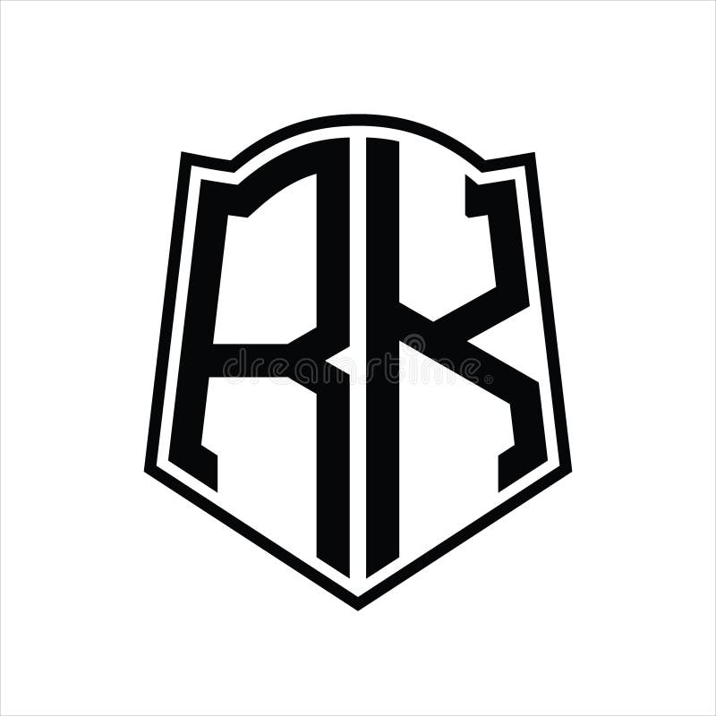 RK Logo Monogram with Shield Shape Outline Design Template Stock Vector ...