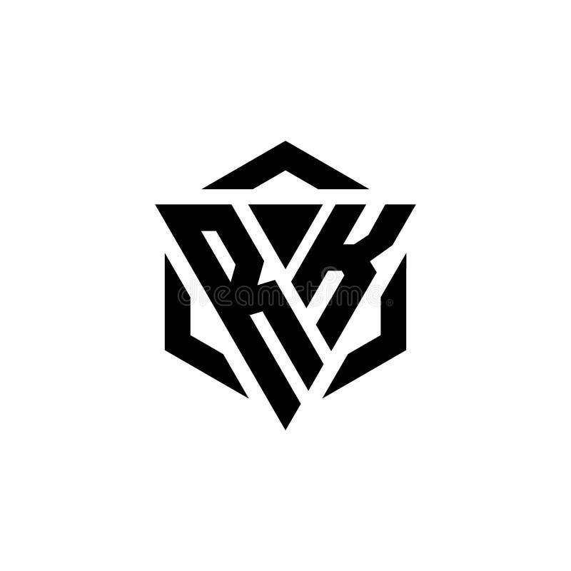 RK Logo Monogram with Triangle and Hexagon Modern Design Template Stock ...
