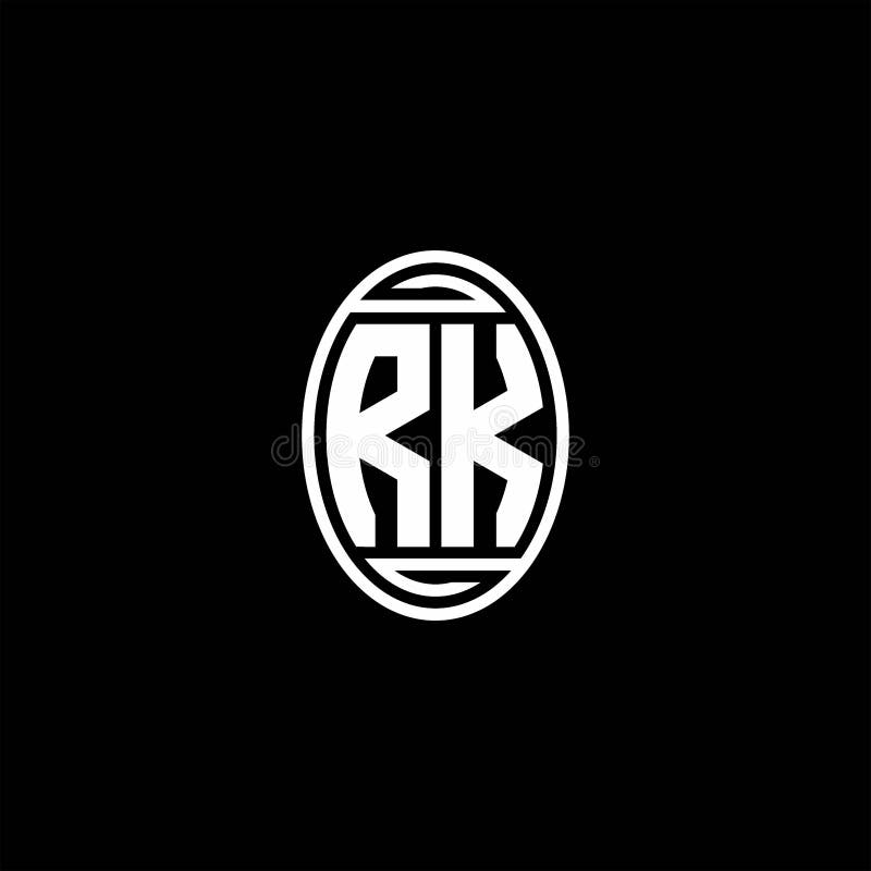 RK Monogram Logo Isolated on Oval Rotate Shape Stock Vector ...