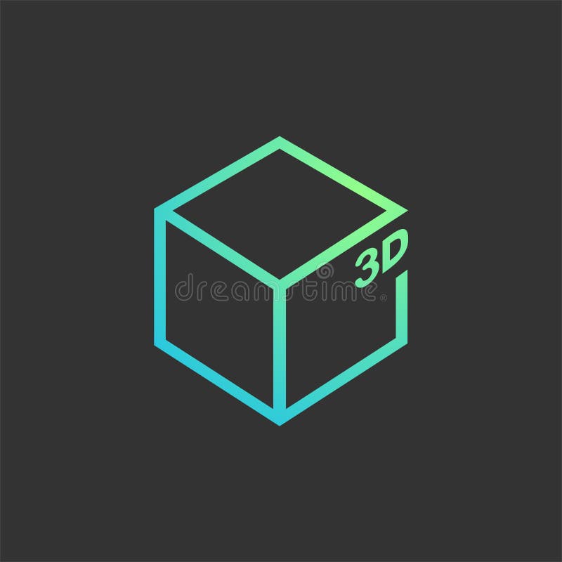 3D cube symbol stock vector. Illustration of icon, vector - 206277060