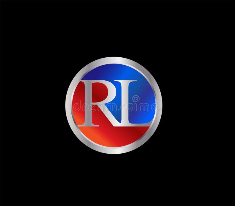 RL Initial Circle Shape Silver Red Blue Color Later Logo DesignCF Stock ...