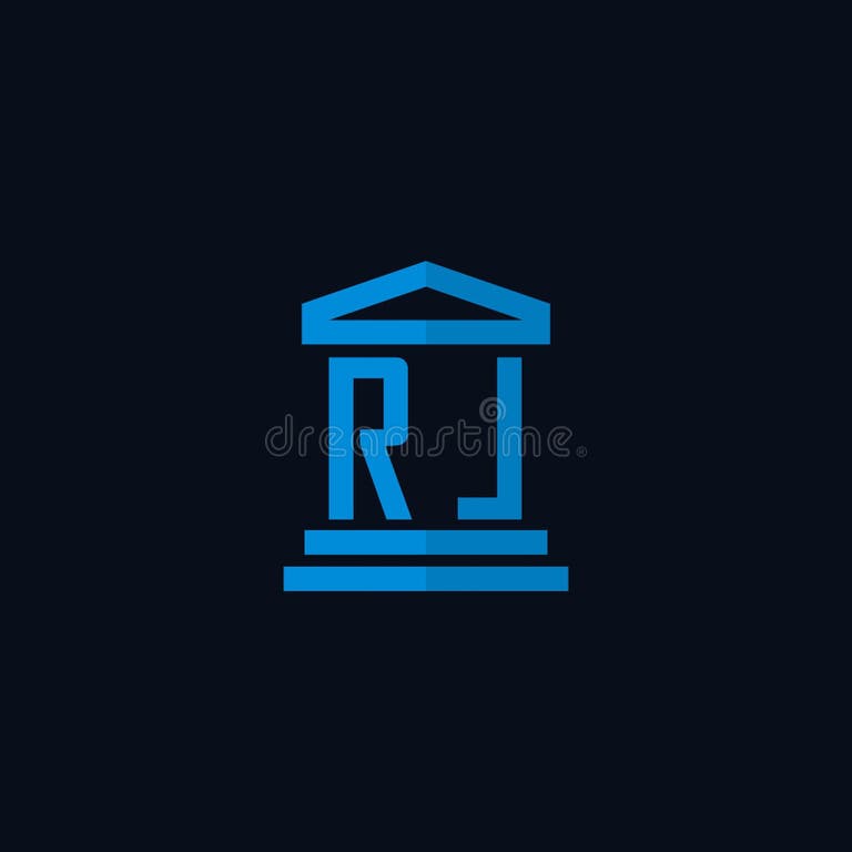 RL Initial Logo Monogram with Simple Courthouse Building Icon Design ...