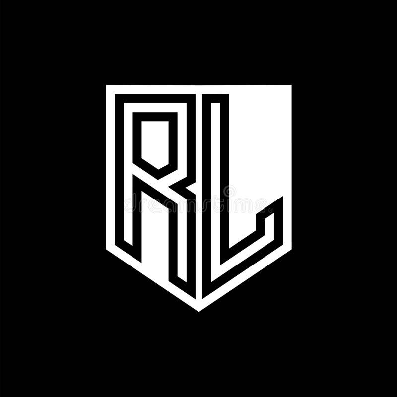 RL Logo Monogram Shield Geometric Black Line Inside White Shield Color ...