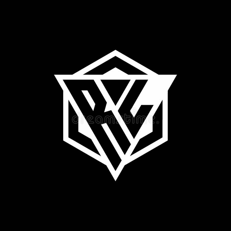RL Logo Monogram with Triangle and Hexagon Shape Combination Stock ...