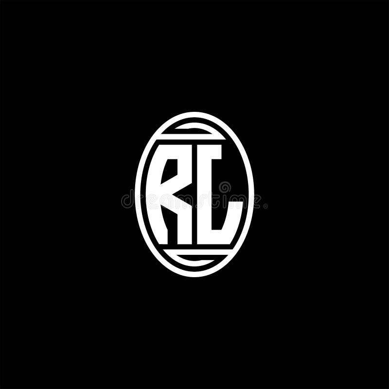RL Monogram Logo Isolated on Oval Rotate Shape Stock Vector ...