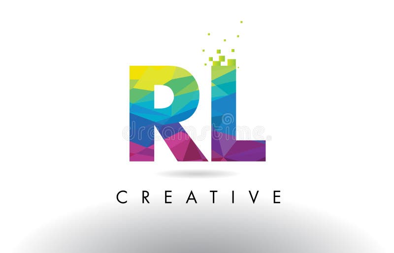 Rl R L Colorful Letter Origami Triangles Design Vector Stock Vector Illustration Of Business