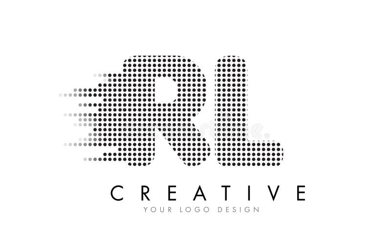 RL R L Letter Logo with Black Dots and Trails. Stock Vector ...