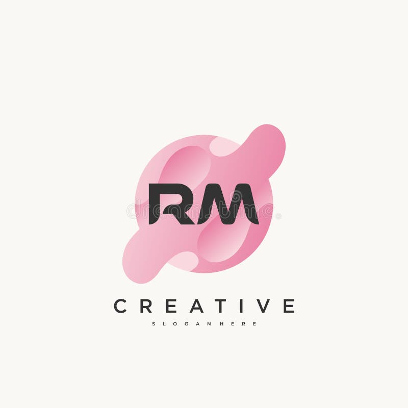 RM Initial Letter Colorful Logo Icon Design Template Elements Vector ...