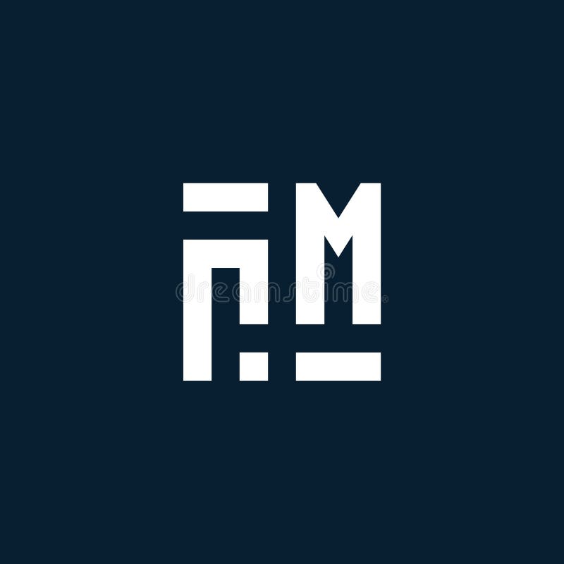 RM Initial Monogram Logo with Geometric Style Stock Vector ...