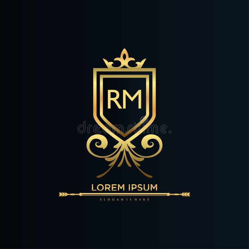 RM Letter Initial with Royal Template.elegant with Crown Logo Vector ...