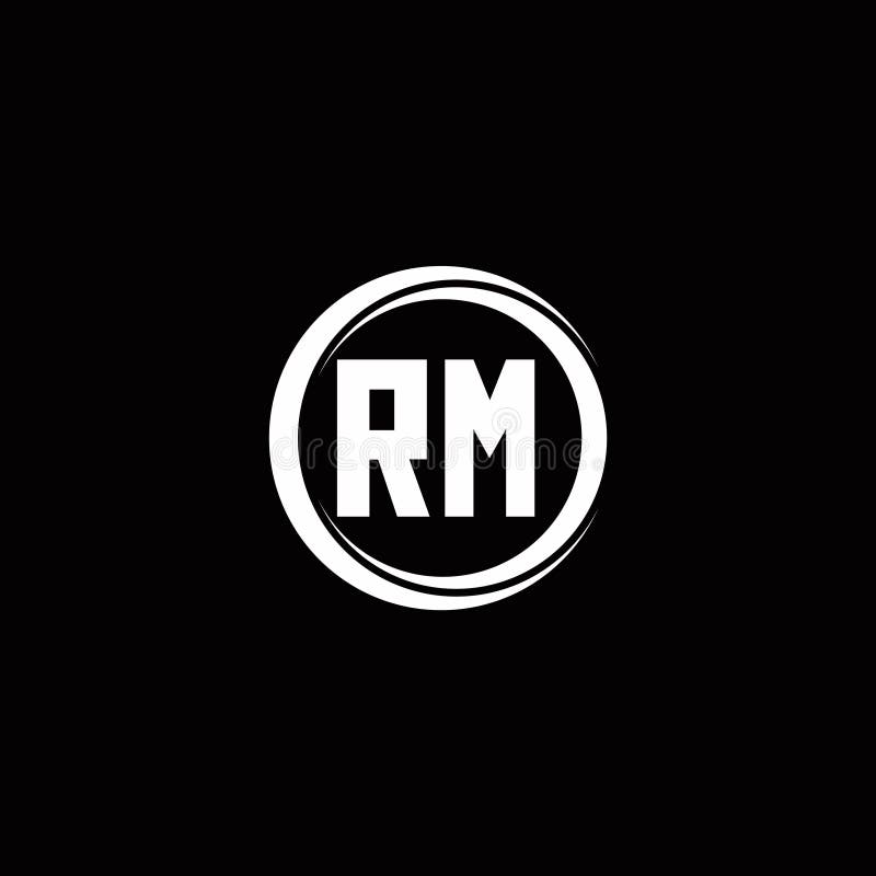 RM Logo Initial Letter Monogram With Circle Slice Rounded Design ...