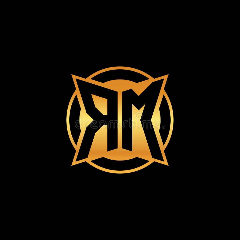 RM Logo Letter Geometric Golden Style Stock Vector - Illustration of ...