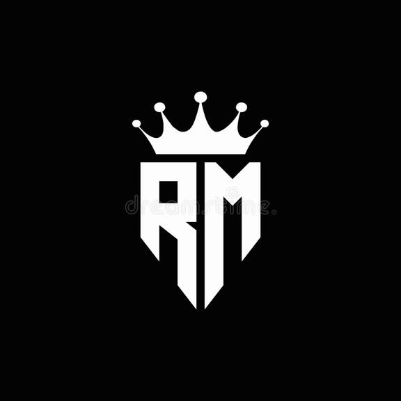 RM Logo Monogram Emblem Style with Crown Shape Design Template Stock ...