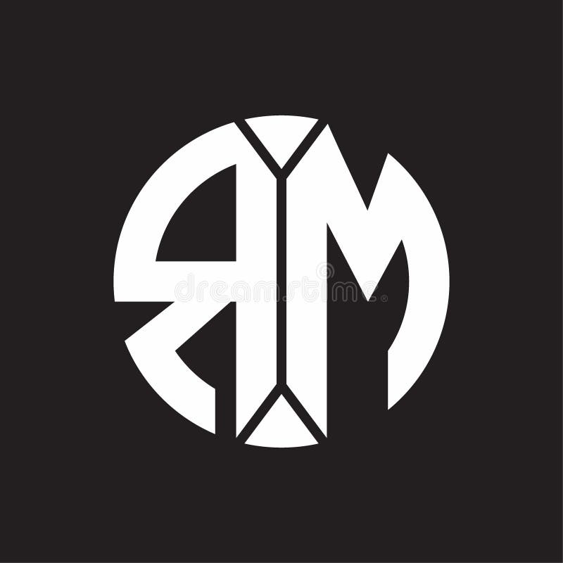 RM Logo Monogram with Piece Circle Ribbon Style Stock Vector ...