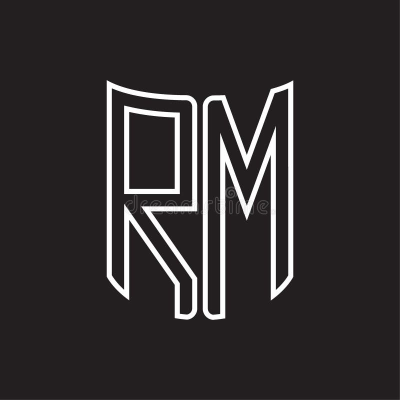 RM Logo Monogram with Ribbon Style Outline Design Template Stock Vector ...