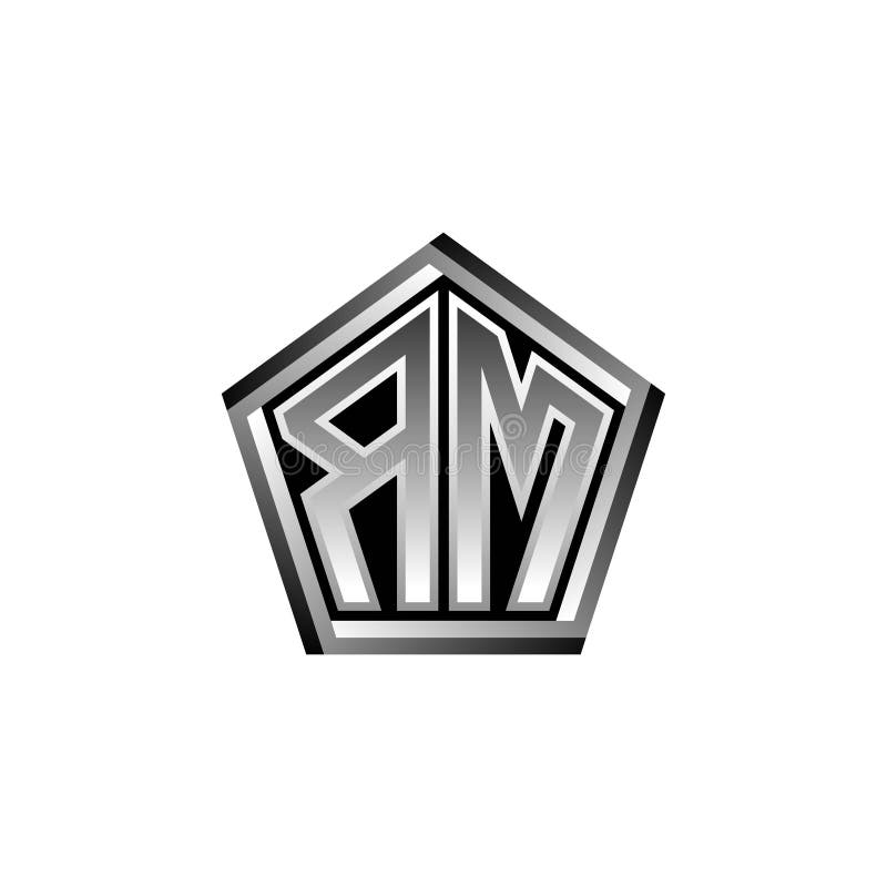 RM Logo Monogram Silver Geometric Modern Design Stock Vector ...