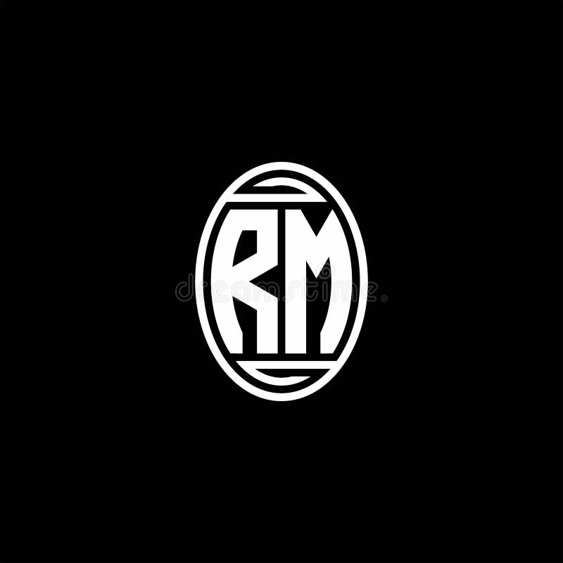 RM Monogram Logo Isolated on Oval Rotate Shape Stock Vector ...