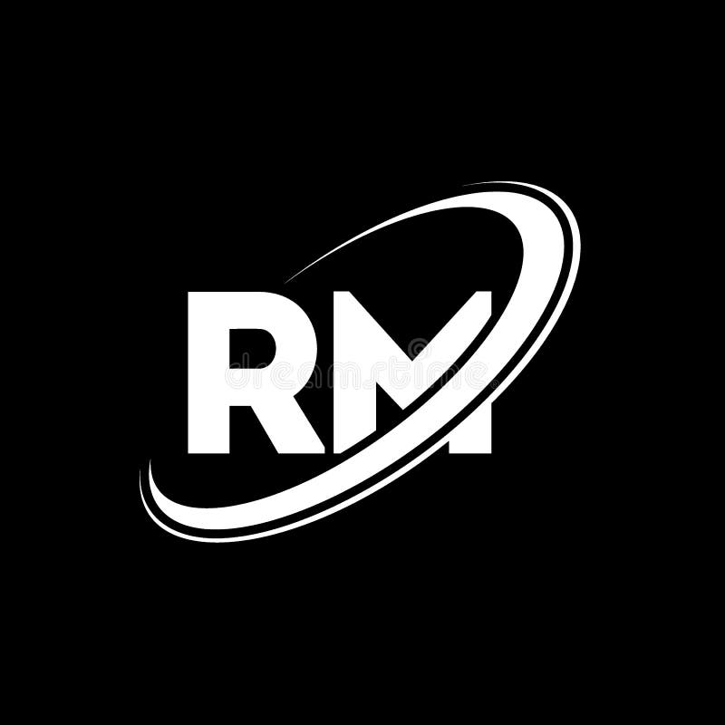 RM R M Letter Logo Design. Initial Letter RM Linked Circle Uppercase ...