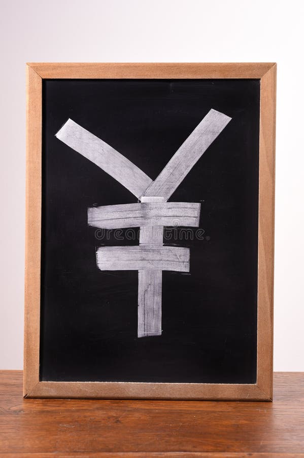 RMB Icon Written on Blackboard Stock Image - Image of board, chalk ...